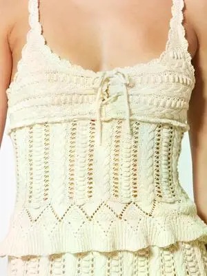 MARANT ETOILE Neves Ribbon Crochet Tank Top - Neutrals