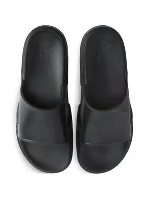 GIUSEPPE ZANOTTI Logo Rubber Slides - Black