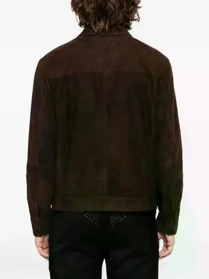 Canali Suede Zip Jacket - Brown