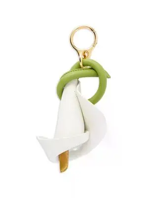 Loewe Flower Charm Keyring - White