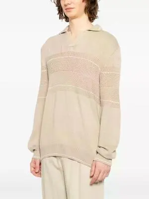 Canali Jacquard V-neck Sweater