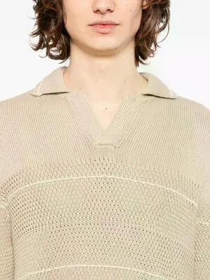 Canali Jacquard V-neck Sweater