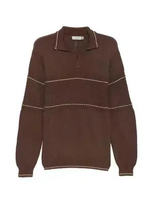 Canali Striped V-neck Jumper