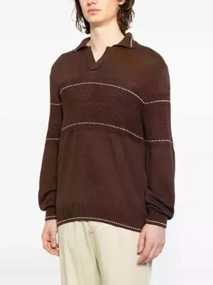 Canali Striped V-neck Jumper