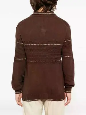 Canali Striped V-neck Jumper