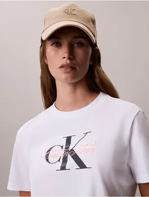Calvin Klein Script Monologo Graphic T-shirt - Bright White