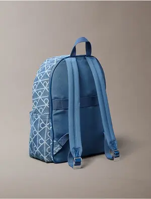 Calvin Klein Denim Allover Emblem Logo Backpack