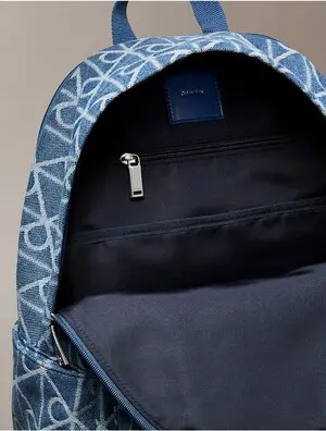 Calvin Klein Denim Allover Emblem Logo Backpack