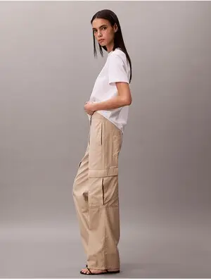 Calvin Klein Soft Twill Cargo Pants - White Pepper