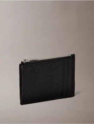 Calvin Klein Foil Embossed Logo Zip Card Case