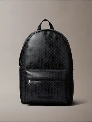 Calvin Klein Allover Emblem Logo Backpack - Black Aop