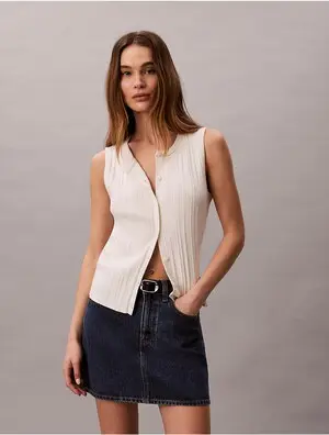 Calvin Klein Button Up Camis Tanks For Women