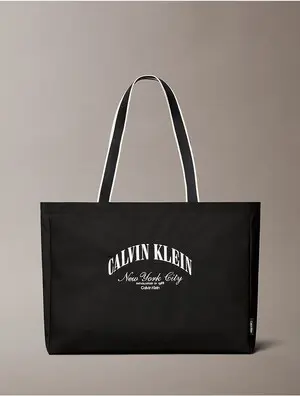 Calvin Klein Heritage Nyc Logo Graphic Tote Bag - Black