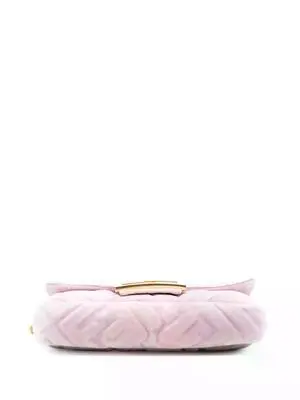 Fendi Mini Zucca Embossed Velvet Baguette Satchel