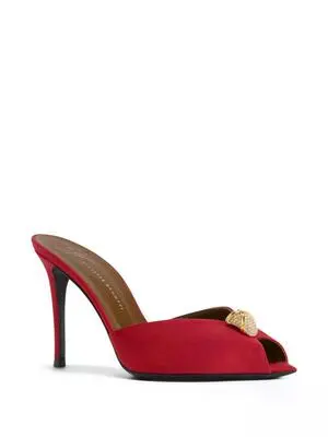 GIUSEPPE ZANOTTI Intriigo Cocktail 90 Geometric Brooches Sandals - Red