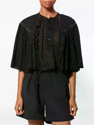 MARANT ETOILE Veenia Dotted Ruffled Blouse