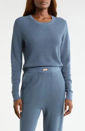 Lunya Silkthermal Knit Crewneck Top - Harbor Indigo