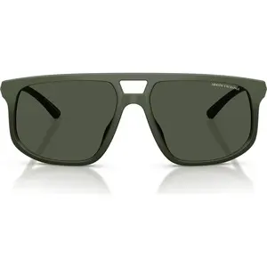 Armani Exchange 58mm Polarized Sunglasses - Matte Green/dark Green Polar