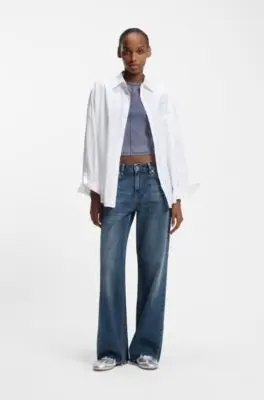 Hugo Loose-fit Jeans In Rigid Denim