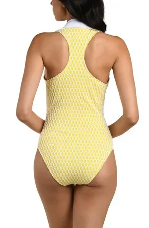 La Blanca Prep V-neck One-piece Swimsuit