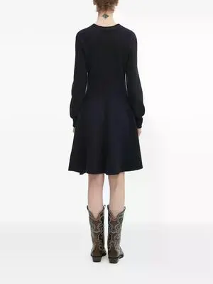 Lacoste Long-sleeved Logo Mini Dress - Blue