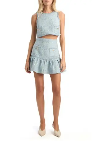Bardot Elina Sequin Bouclé Miniskirt