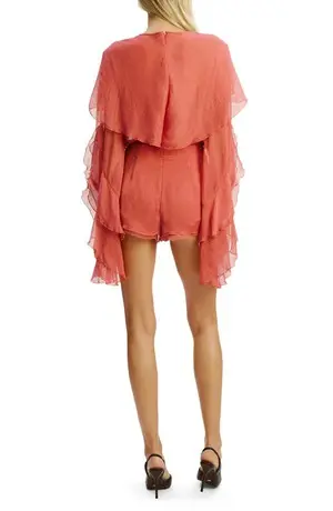 Bardot Carson Ruffle Chiffon Romper