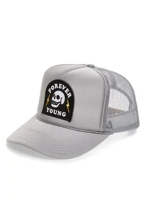 LOCAL BEACH Forever Young Patch Trucker Hat - Gray