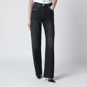 Versace Studded And Crystal-embellished Jeans - Black