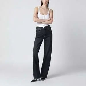 Versace Jeans With Studs And Crystals - Black