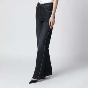 Versace Jeans With Studs And Crystals - Black