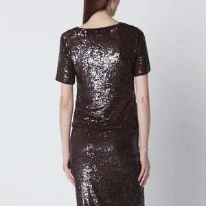P.a.r.o.s.h Sequin Knit Top - Brown