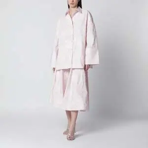 ROTATE BY BIRGER CHRISTENSEN Embroidered Cotton Oversized Shirt - Pink