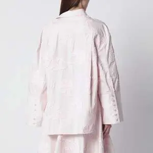 ROTATE BY BIRGER CHRISTENSEN Embroidered Cotton Oversized Shirt - Pink