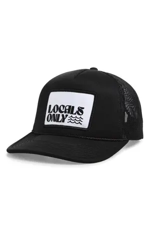 LOCAL BEACH Locals Only Ii Patch Trucker Hat - Black