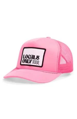 LOCAL BEACH Locals Only Ii Patch Trucker Hat - Neon Pink