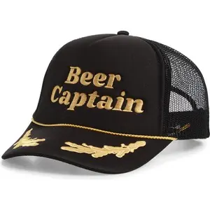 LOCAL BEACH Beer Captain Trucker Hat - Captain Black/gold