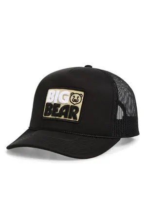 LOCAL BEACH Big Bear Patch Trucker Hat - Black