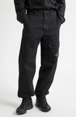Stone Island Stretch Cotton Joggers - Black