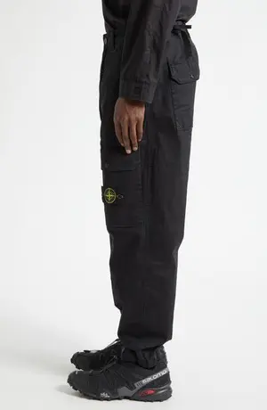 Stone Island Stretch Cotton Joggers - Black