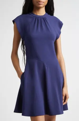 Stella McCartney Gathered Cap-sleeve Dress - Indigo