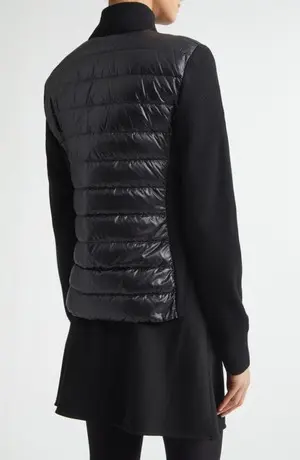 Moncler Wool Knit & Down Cardigan