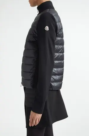 Moncler Wool Knit & Down Cardigan