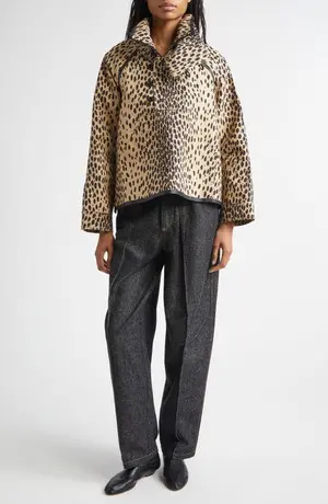 NACKIYE Fisherman Cotton Pullover Jacket - Leopard