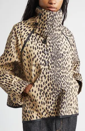 NACKIYE Fisherman Cotton Pullover Jacket - Leopard