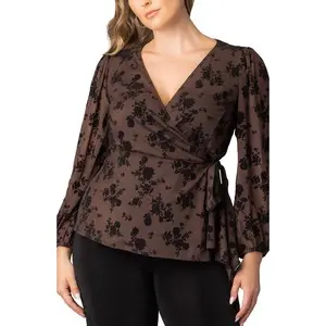 KIYONNA Alissa Print Wrap Top