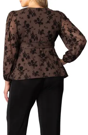 KIYONNA Alissa Print Wrap Top