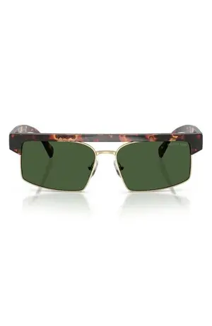 Michael Kors Saint Lucia 59mm Rectangular Sunglasses - Dark Tortoise/green