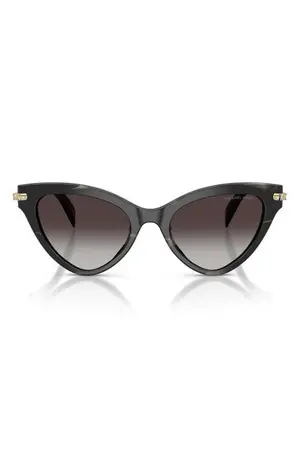 Michael Kors 52mm Gradient Cat-eye Sunglasses - Black Horn/light Grey