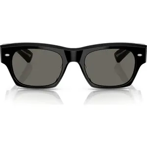 Oliver Spencer Kasdan Rectangular Sunglasses - Black/carbon Grey